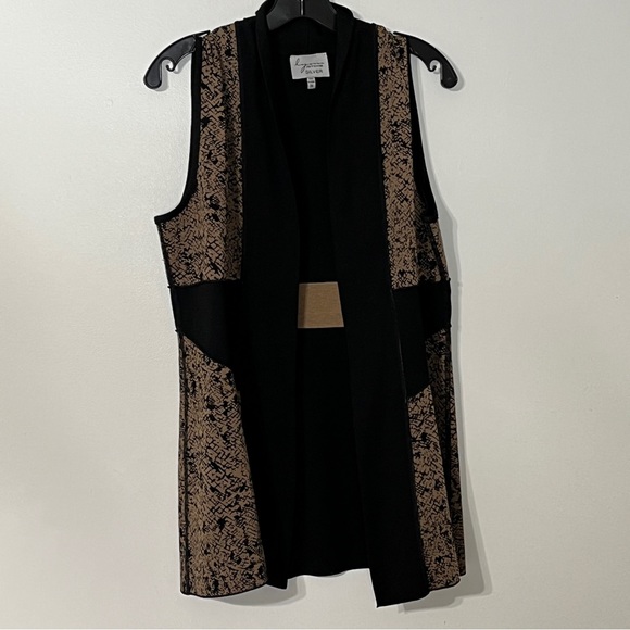 Lynn Ritchie | Sweaters | Lynn Ritchie Brown Black Knit Open Front ...